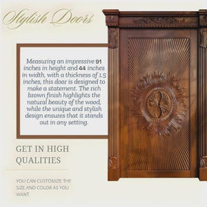 Hand-carved Teak Wood Double Door: Traditional Sun Design - Etsy
