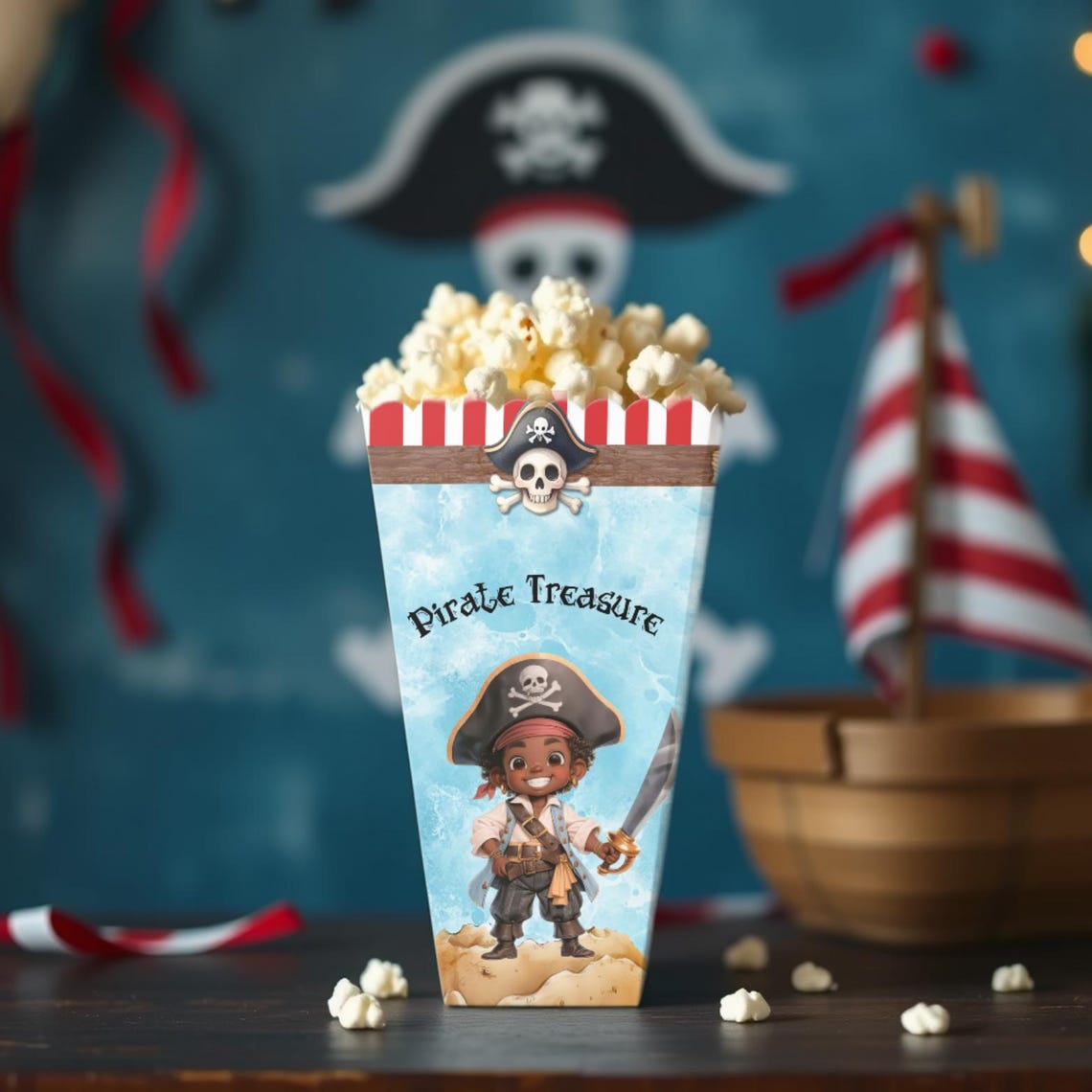 Pirate Snack Box Printable | Pirate Party Favor Box | Kids Birthday ...