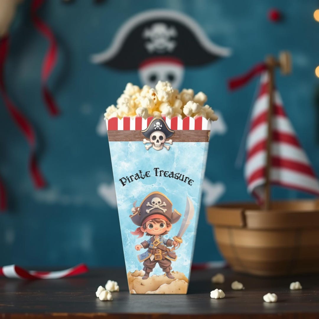 Pirate Snack Box Printable | Pirate Party Favor Box | Kids Birthday ...