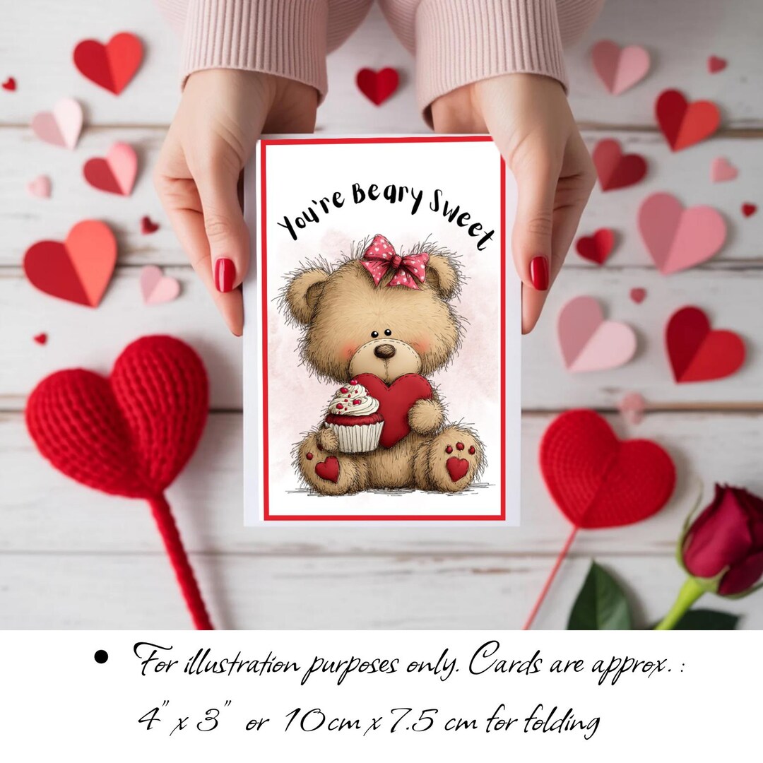 Mini Teddy Bear Valentine Cards – Printable Classroom Exchange (digital ...