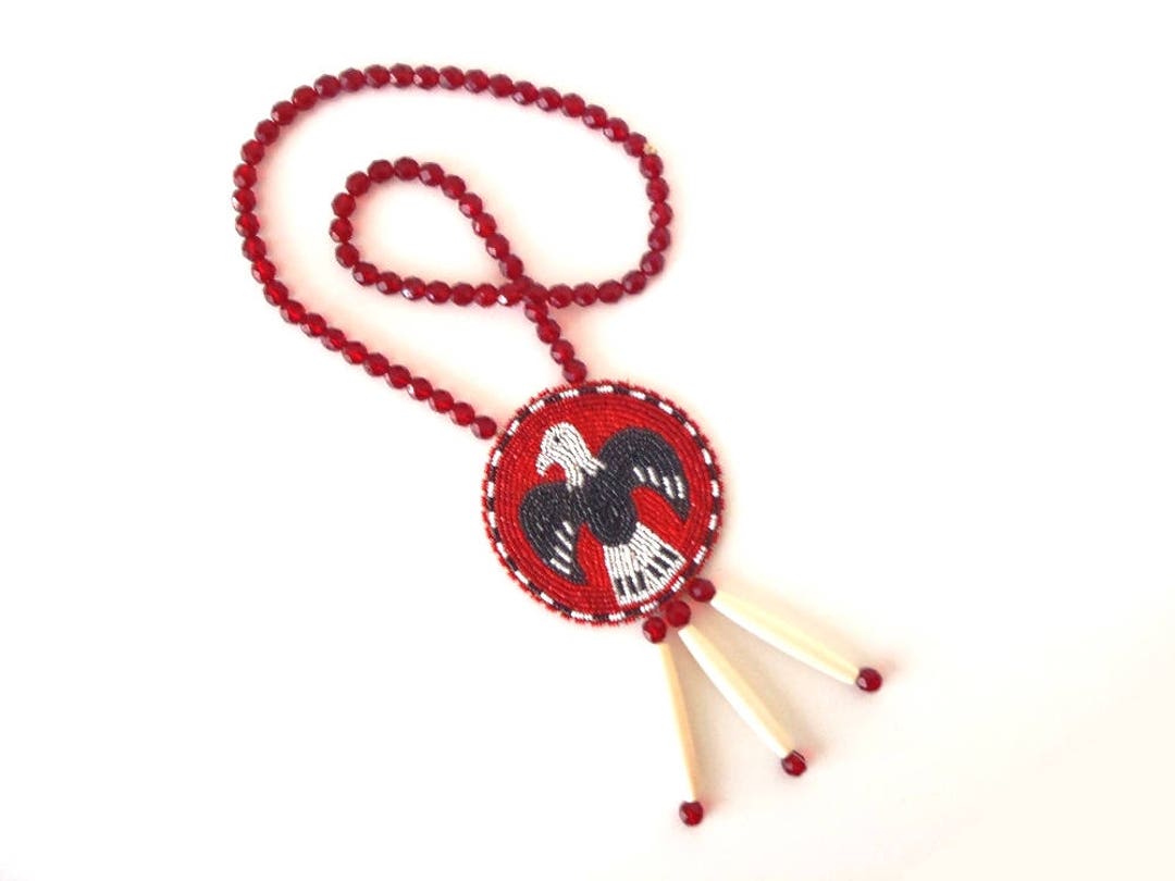 Native American Beaded Rosette Eagle Vintage Collectible Art Piece ...