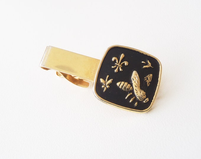 Tie Clip Masonic Symbols Tie Bar With Bee & Fleurs-de-lis Honeybee ...