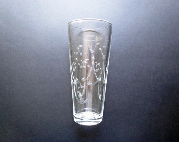 Vintage Art Deco Music Notes Vase Heavy Cut Glass Musical Note Design ...