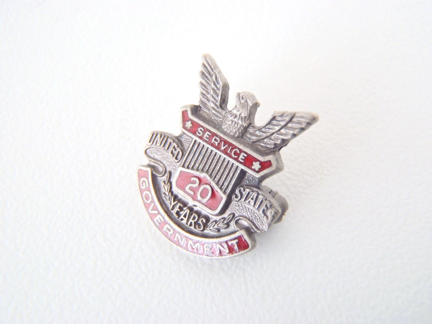 Vintage U.S. Government 20 Years Service Lapel Pin Sterling - Etsy