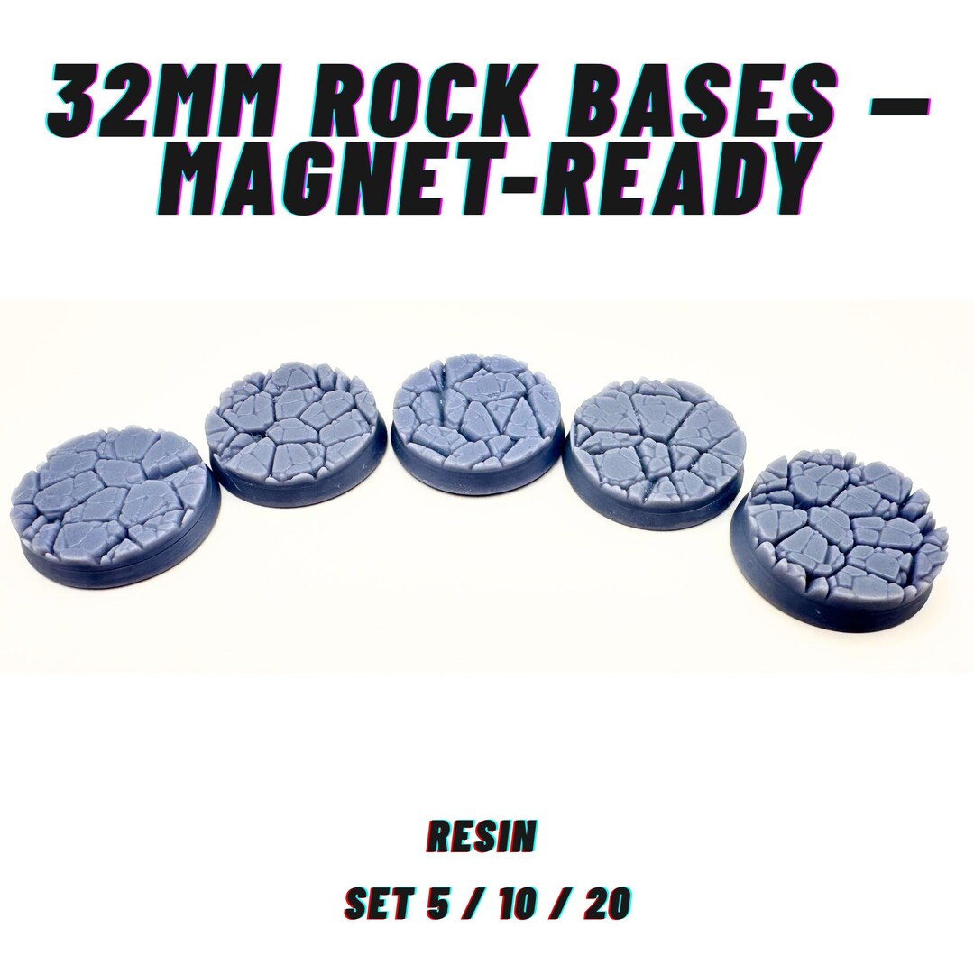 32mm Rock Bases – Resin Magnet-ready Miniature Bases (5 / 10 / 20) - Etsy