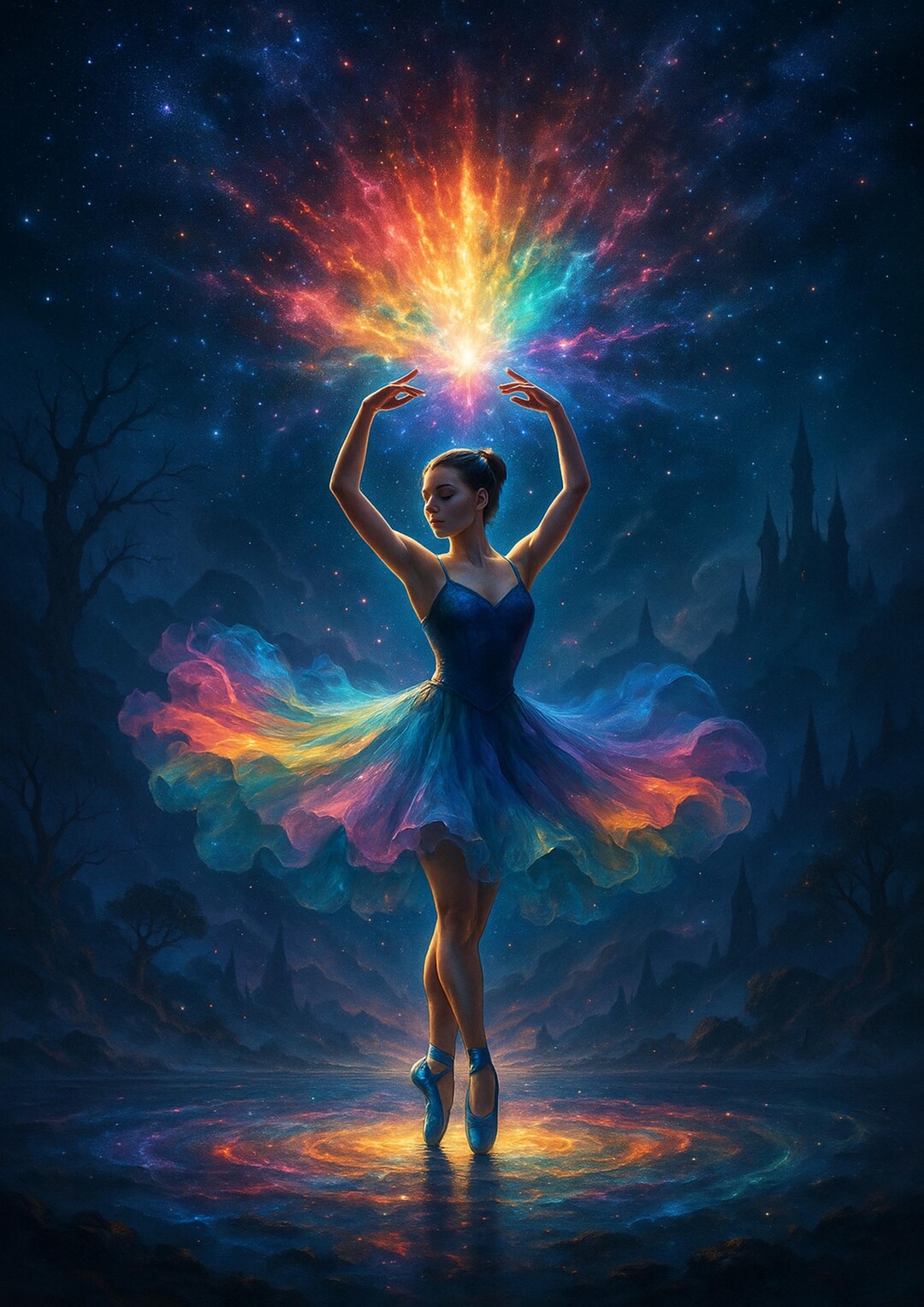 Neon Ballerina | Neon Dance AI Image | Luminous Wall Decoration ...