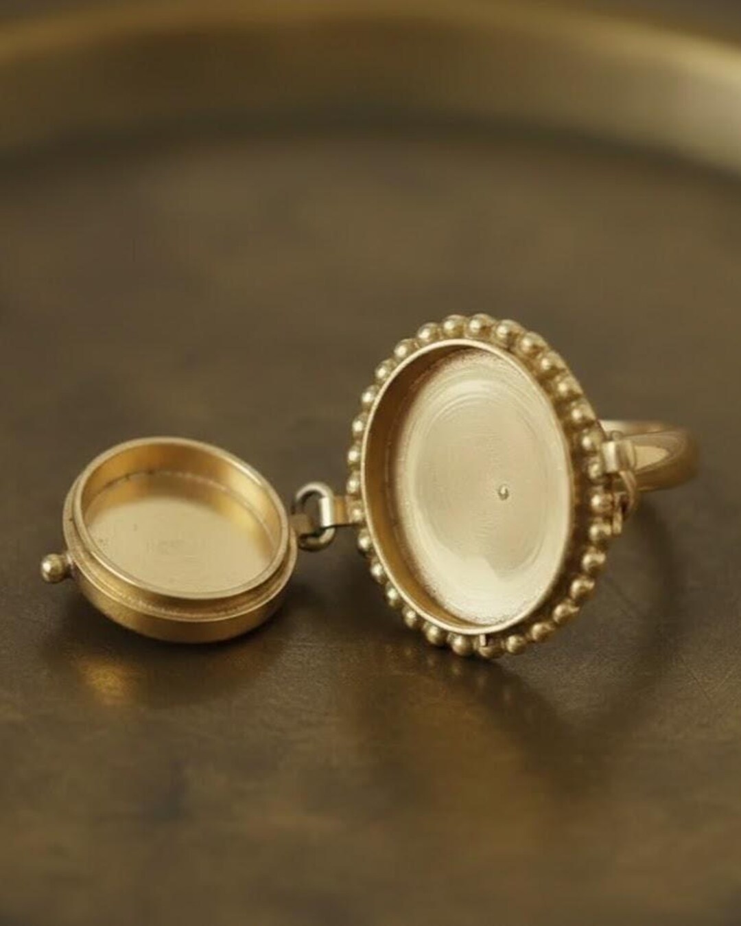Turquoise Poison Ring, Secret Compartment Ring, Vintage Gold Locket ...