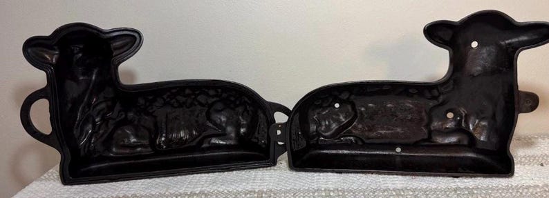 Vintage Griswold Cast Iron Lamb Cake Mold: Easter Baking, Farmhouse ...