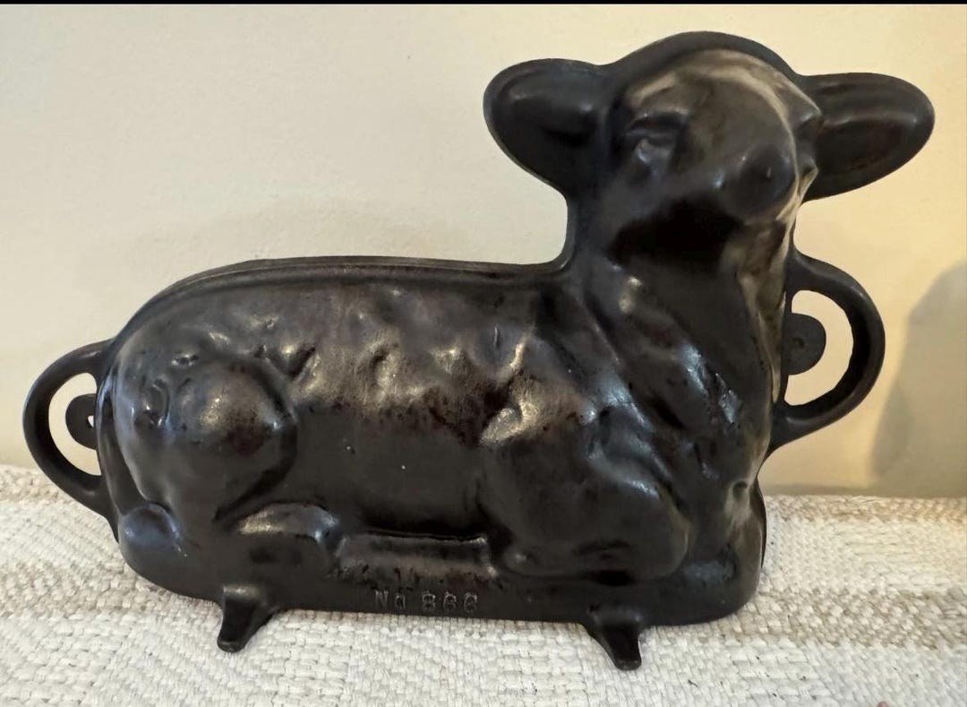 Vintage Griswold Cast Iron Lamb Cake Mold: Easter Baking, Farmhouse ...