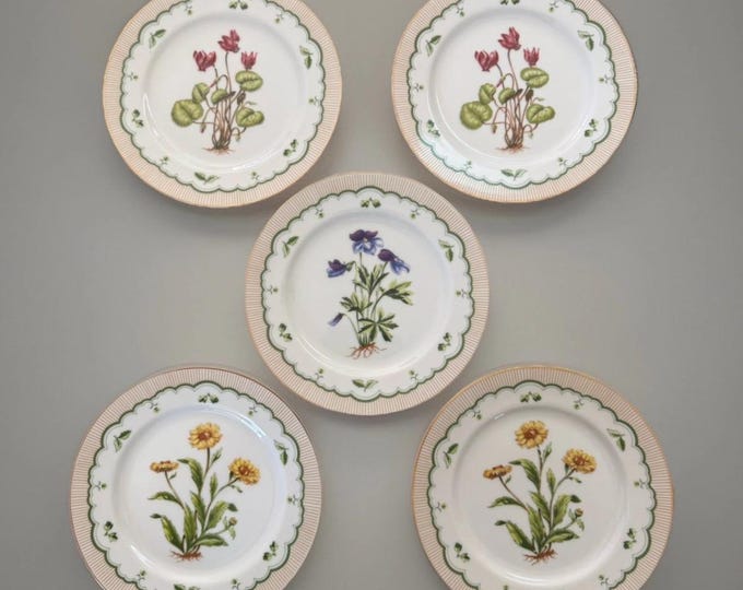 Vintage George Briard Botanical Plates Set: Floral Porcelain Wall Art ...