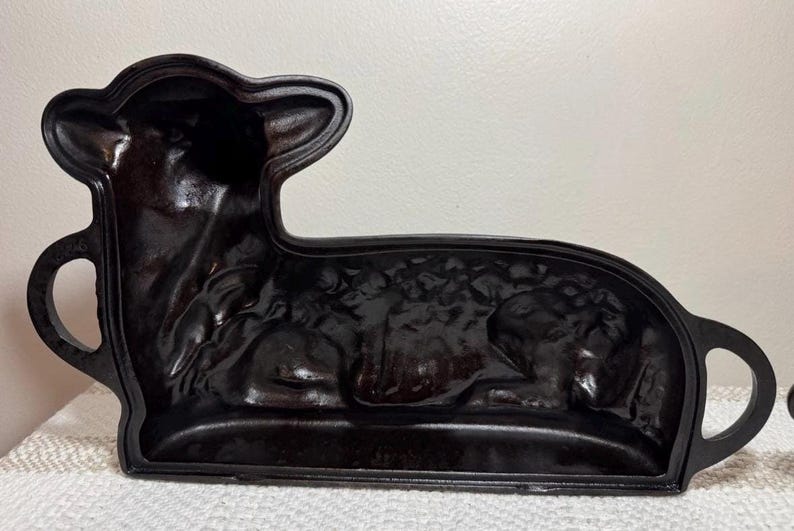 Vintage Griswold Cast Iron Lamb Cake Mold: Easter Baking, Farmhouse ...