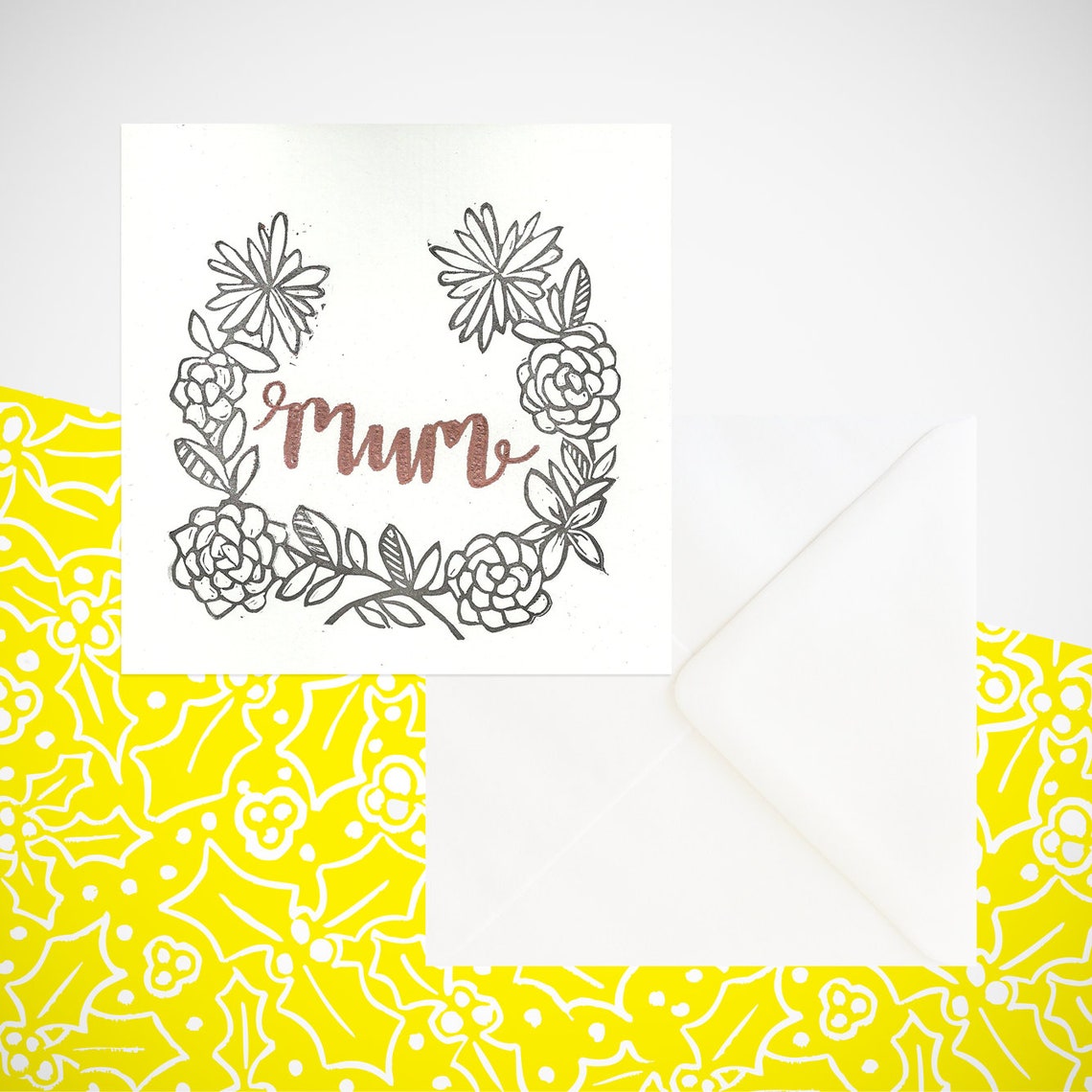 Floral Mum Greetings Card. Blank Inside for Your Own Message. Mother's ...