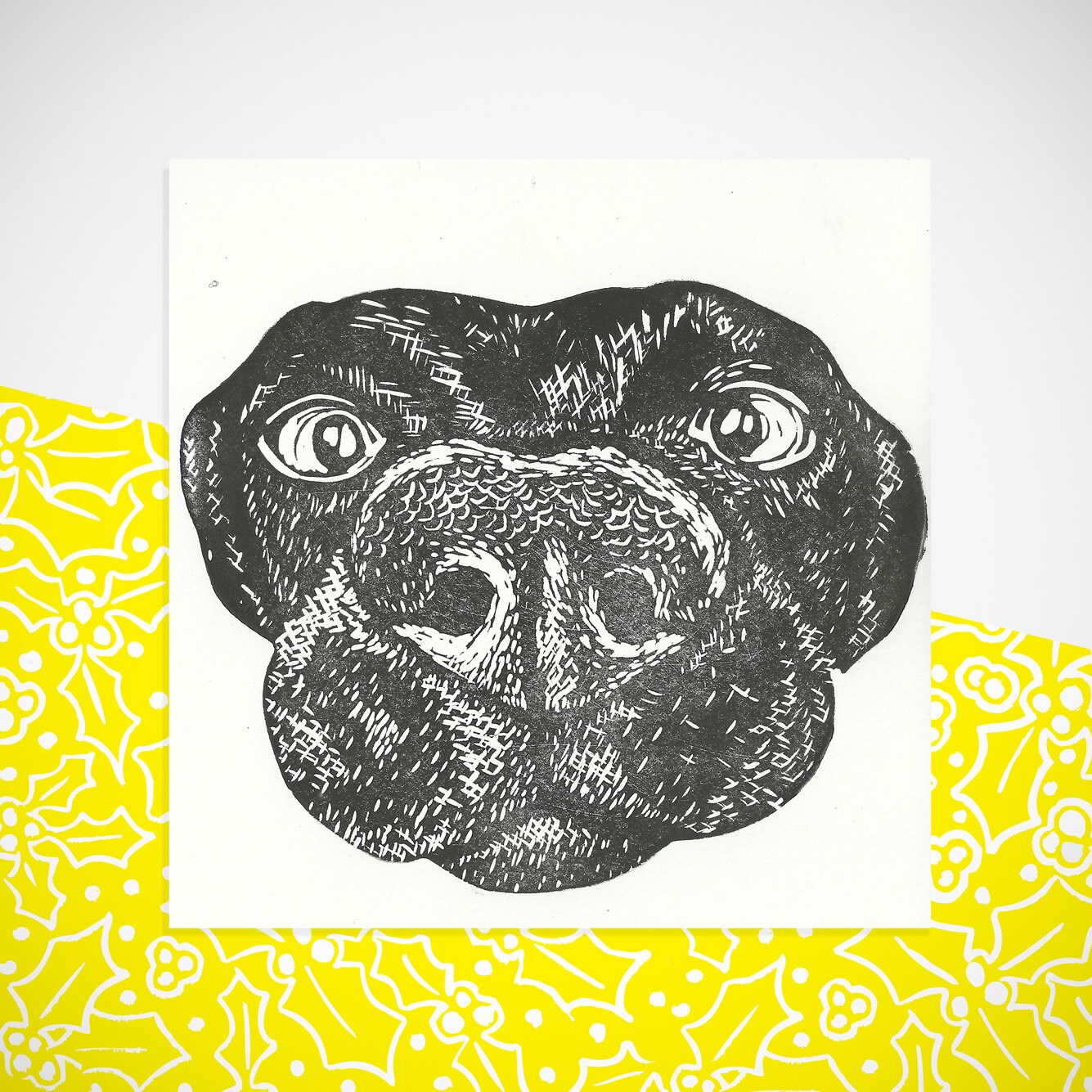 Black Lab Print Handprinted Greetings Card. Birthday. Any Occasion ...