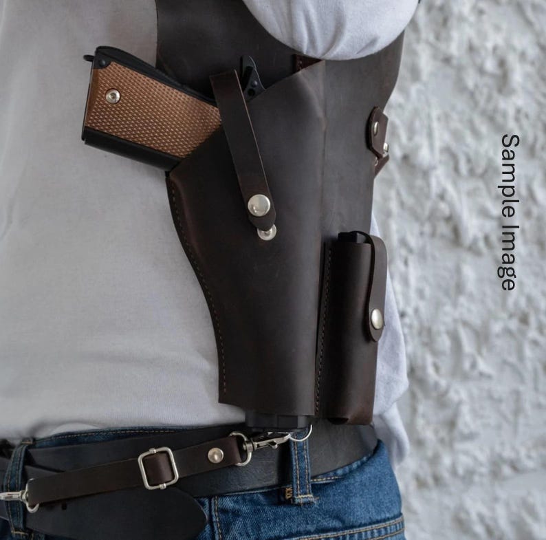 Shoulder Holster Western Cartridge Pure Leather Single Side Right or ...