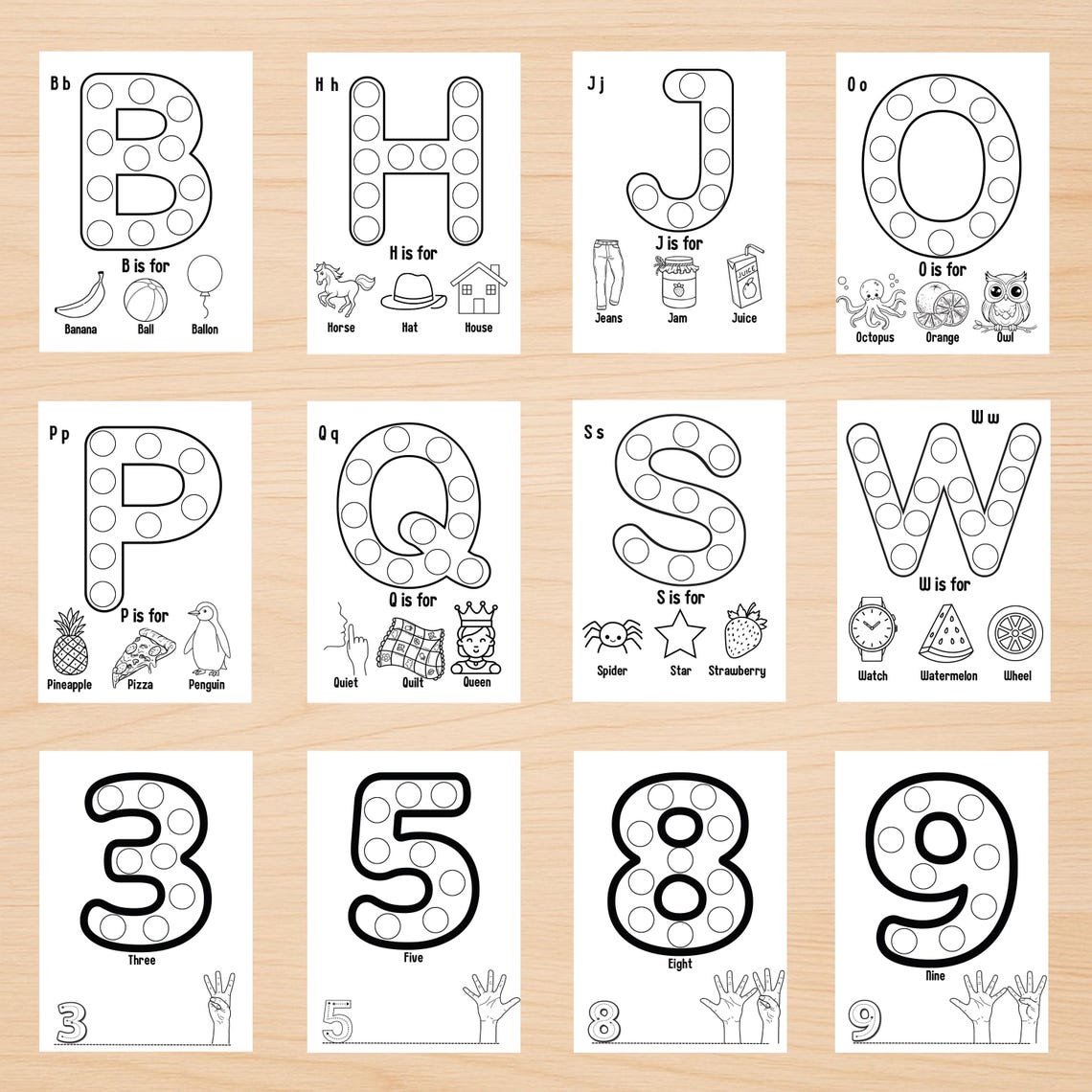 Dot Marker Alphabet and Number Worksheets: Preschool Learning (PDF Pack ...