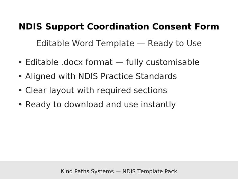 NDIS Support Coordination Consent Form Template — Editable Digital ...