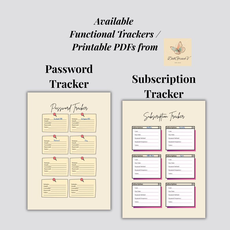 Password Tracker Printable PDF: Website Login Organizer - Etsy