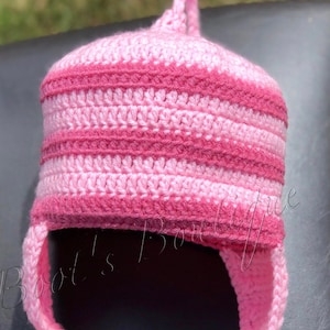 Crocheted Pink Striped Character Hat, Photo Prop, Halloween Costume ...
