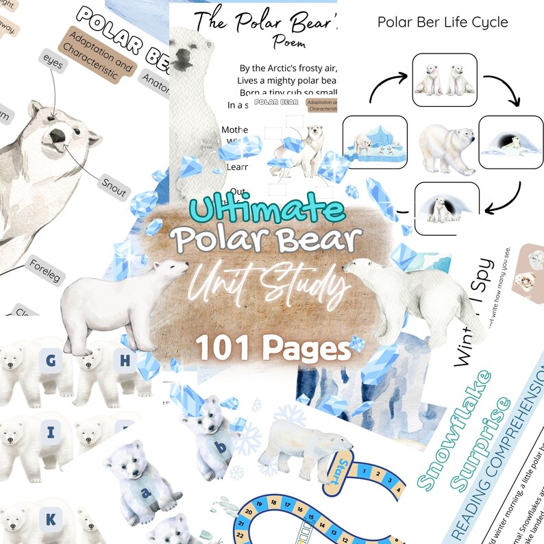 Polar Bear Unit Study Bundle - Etsy