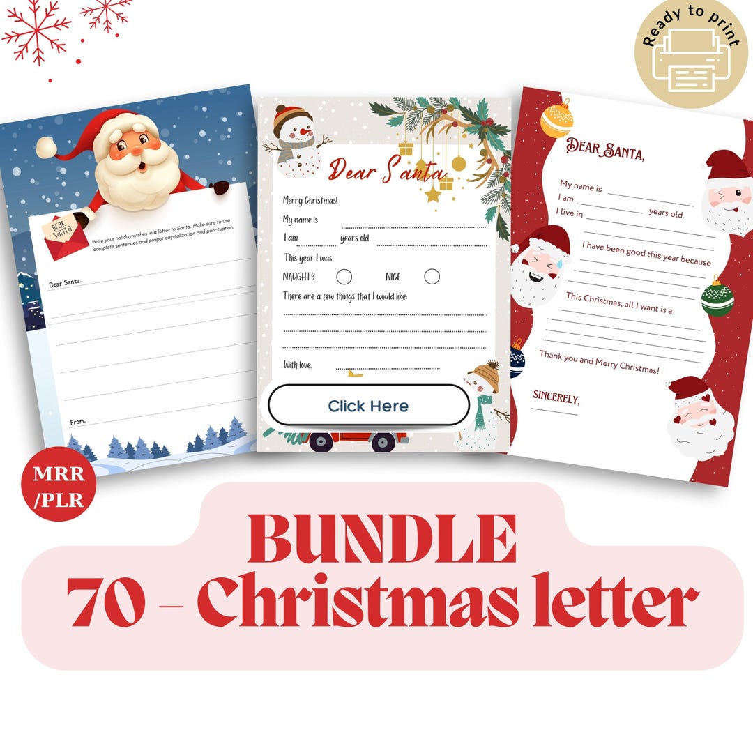 Letter Mod Christmas Instant Printables L Christmas for Kids MRR/PLR - Etsy