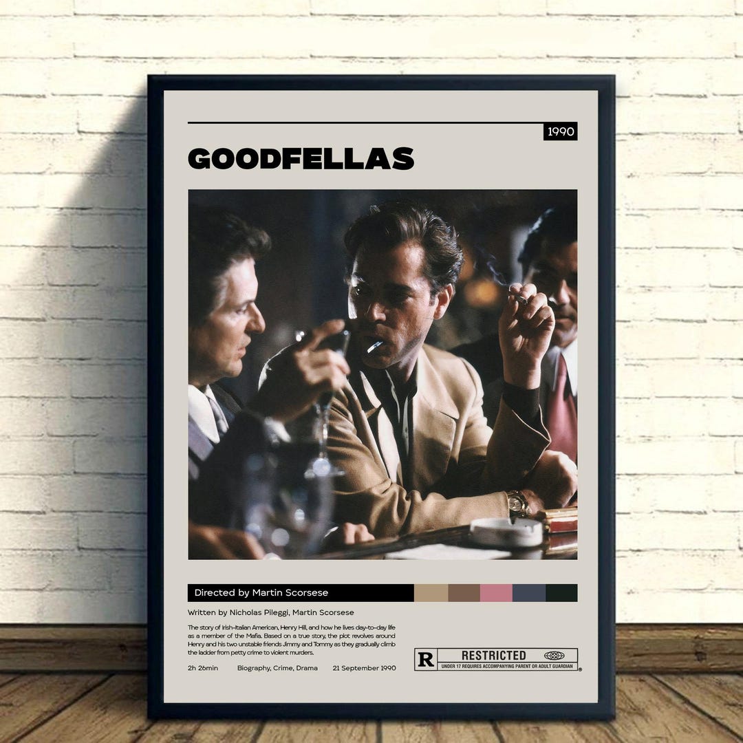 Goodfellas Minimalist Movie Poster, Martin Scorsese Film Print, 90s ...