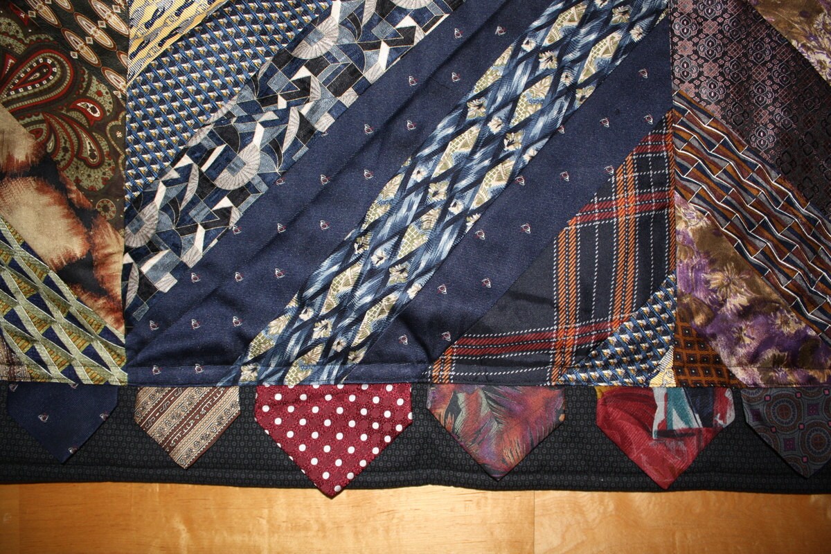 Custom Necktie Quilt Full or Average Size Made Using Mens Neck | Etsy
