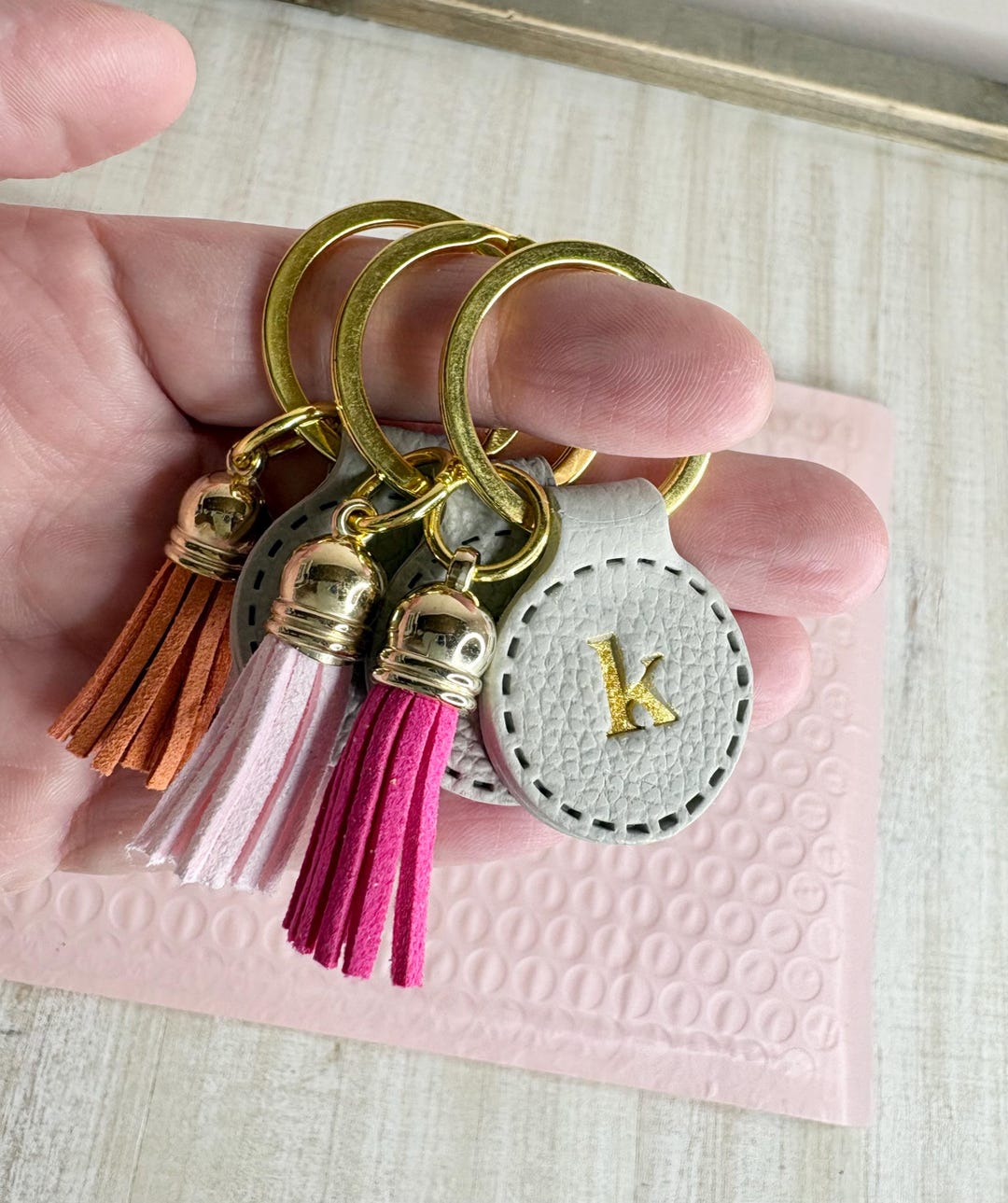 Monogram Keychains | Clay Keychain | Handmade | Cute Keychain ...