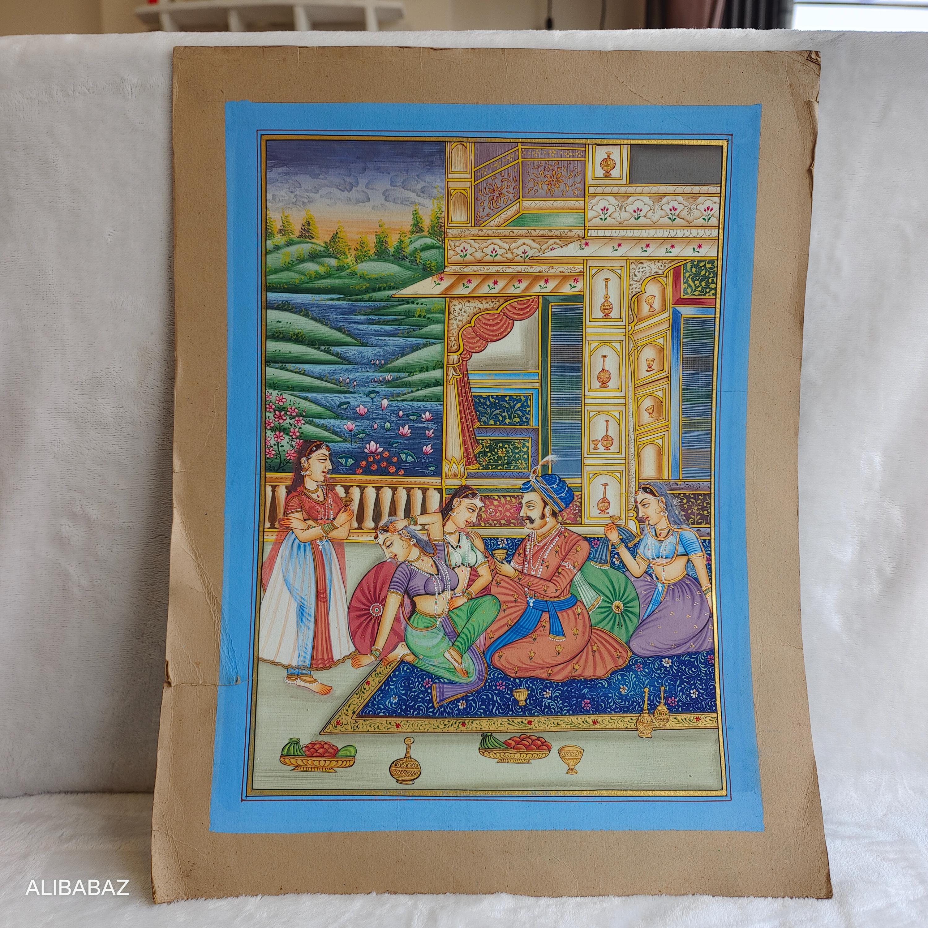 Mughal Miniature Painting | Rajput Royal Couple Artwork - Etsy