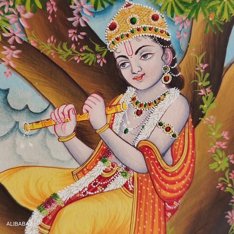 Vintage Krishna Vastra Haran Leela | Rajasthani Miniature Painting - Etsy