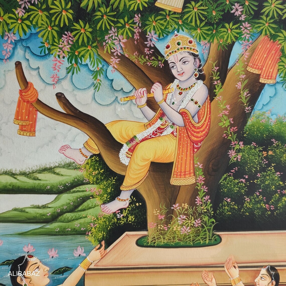 Vintage Krishna Vastra Haran Leela | Rajasthani Miniature Painting - Etsy
