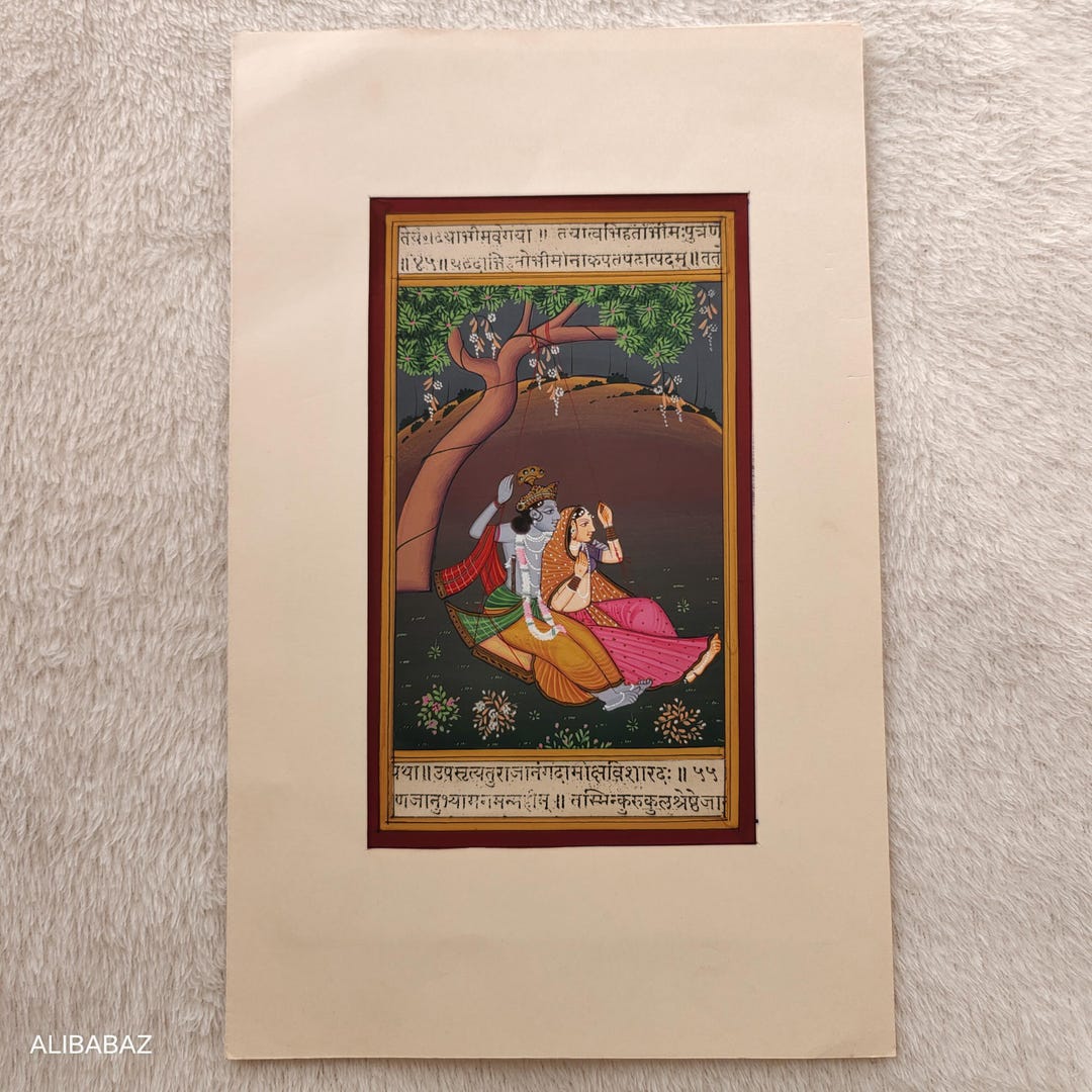 Vintage Indian Mughal Rajput Miniature Painting | Valentine's Day Gift ...