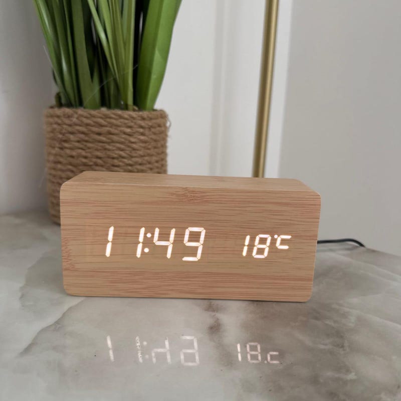 Wood Oak Table Clock - Etsy UK