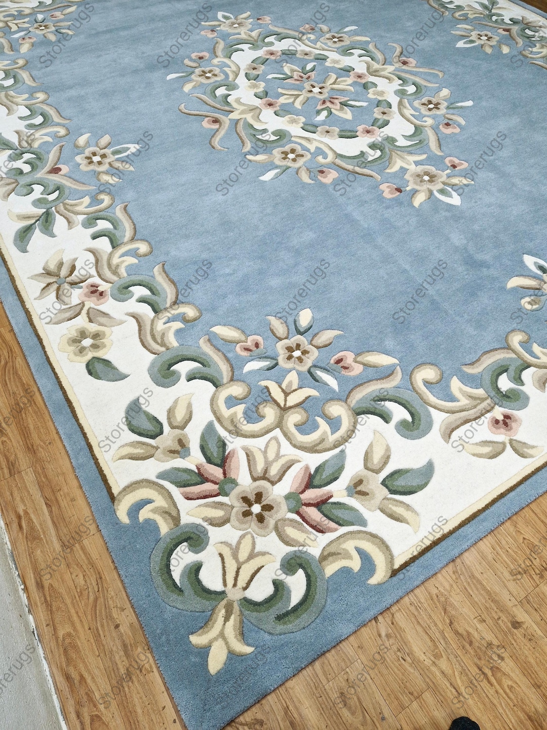 Hand-tufted Wool Area Rug: Floral Abushan Style, Modern Home Decor - Etsy