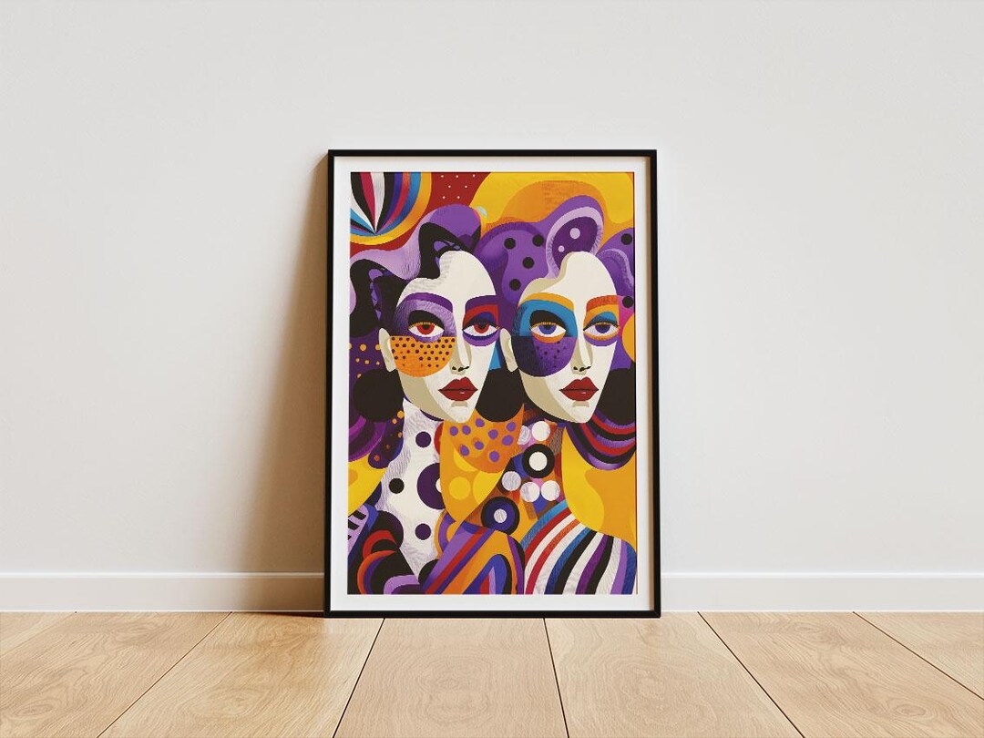 Pop Cubist Duo Portrait Art (digital Download) - Etsy
