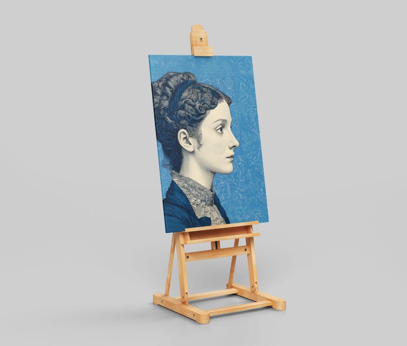 Blue Reverie - Portrait de femme vintage, oeuvre d'art néo-victorienne ...