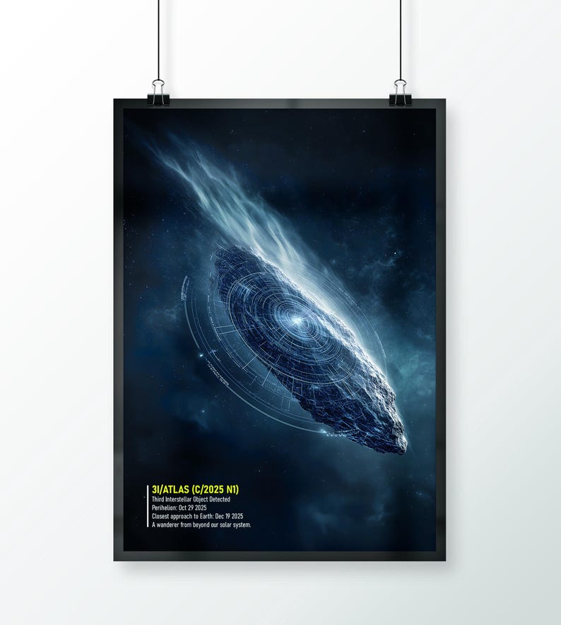 3I/ATLAS Interstellar Comet Poster • Space Art Print • Futuristic ...