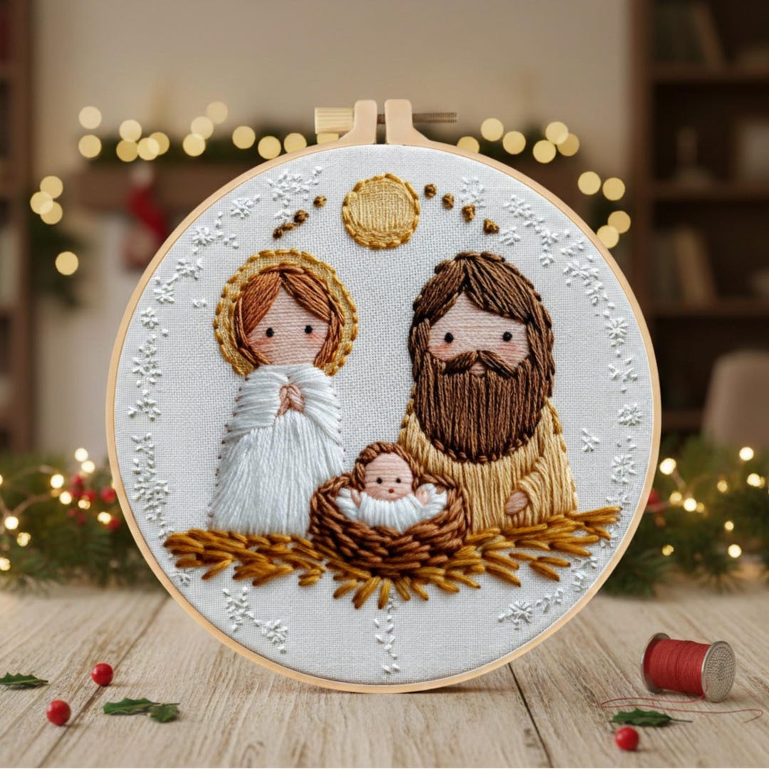 Nativity Scene Hand Embroidery Kit: Baby Jesus, Christmas Decor - Etsy