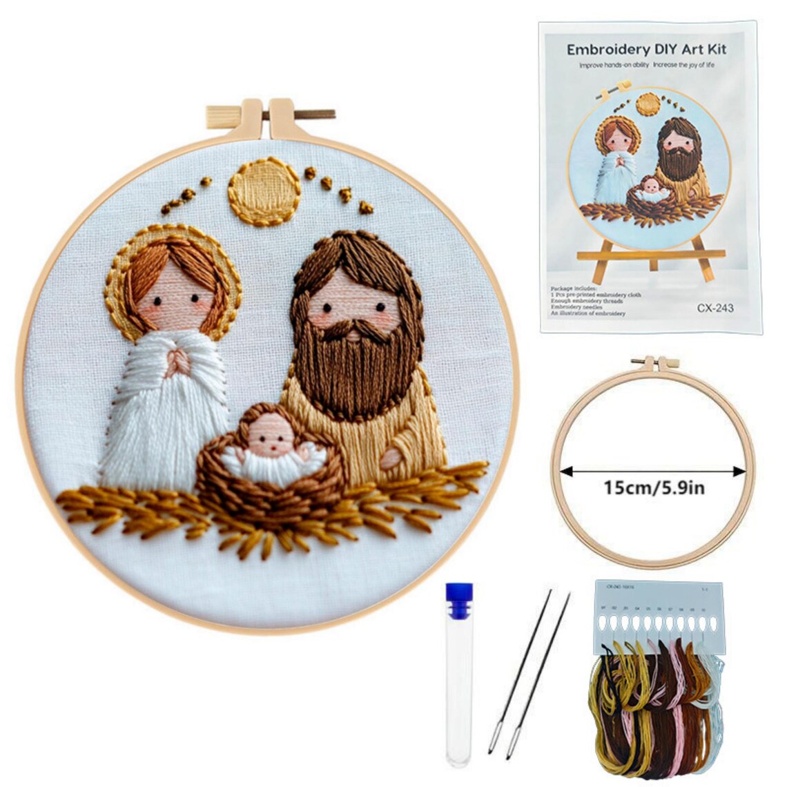 Nativity Scene Hand Embroidery Kit: Baby Jesus, Christmas Decor - Etsy