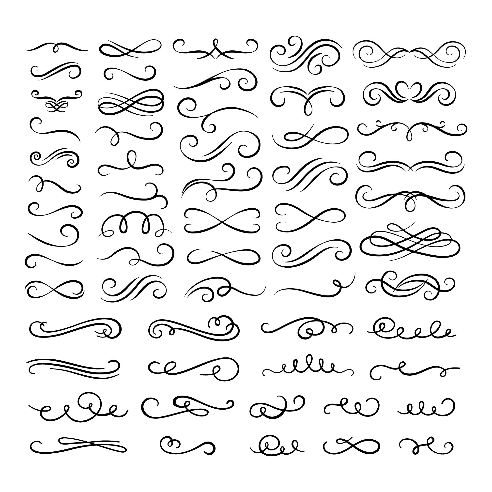 Ornamental Flourish Vector Bundle: Borders, Frames, Swirls (svg Png Eps ...