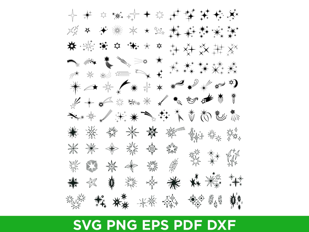 Star SVG Bundle, Celestial Clipart, Sparkle Twinkle Stars (digital ...