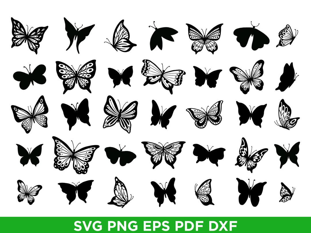 Butterfly SVG Bundle, Monarch Clip Art, Vector Cut Files (digital ...
