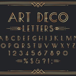 Alphabet Art Deco Golden 1920s Letters Svg Bundle - Etsy