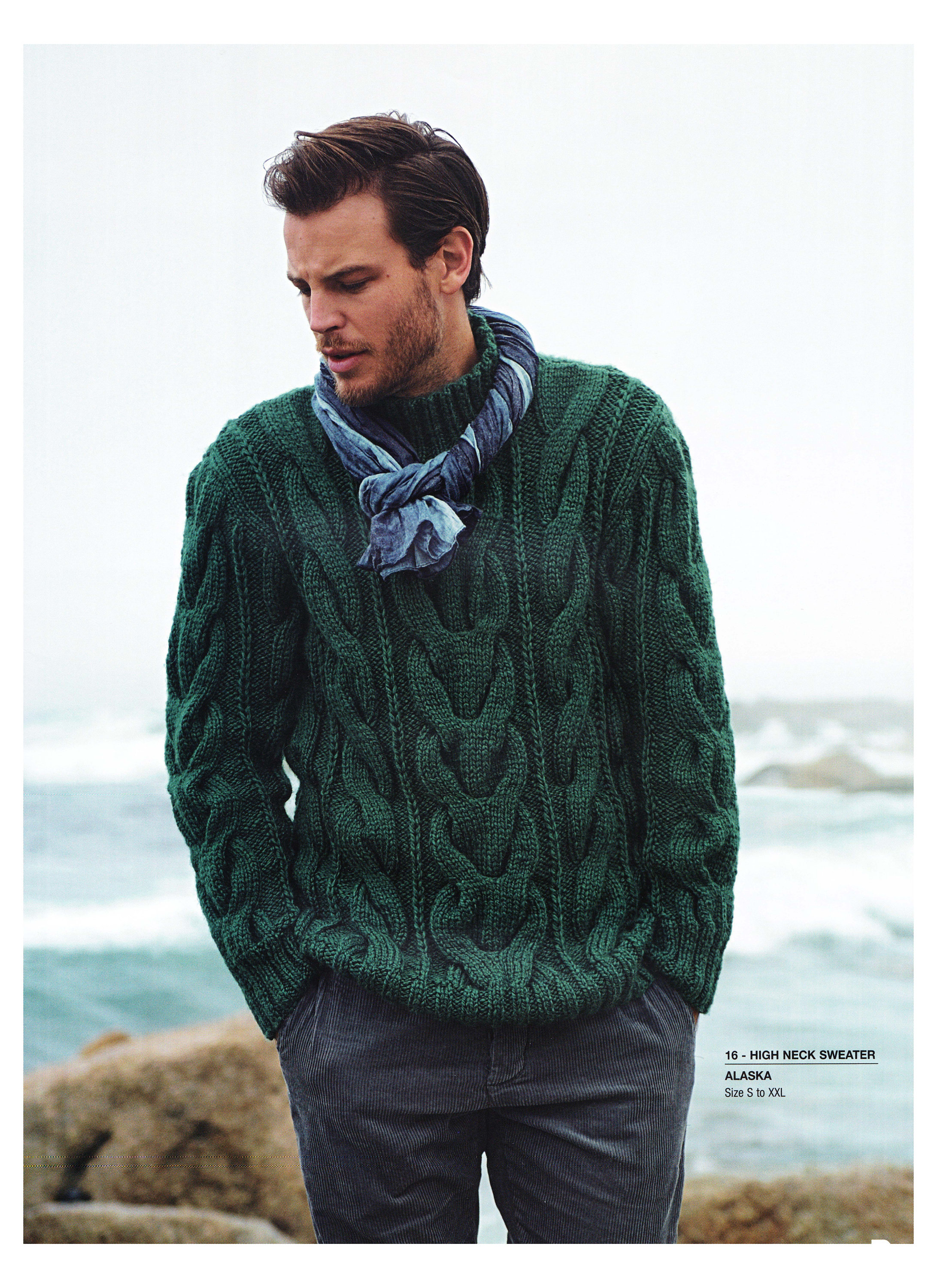 High Neck Sweater for Men, Knitting Pattern, Size S-XXL - Etsy
