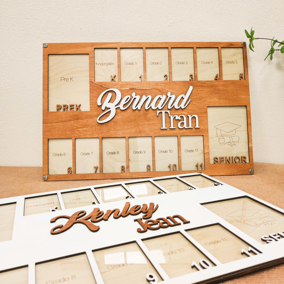 Personalized Pre K to Graduation School Picture Frame, Custom School ...