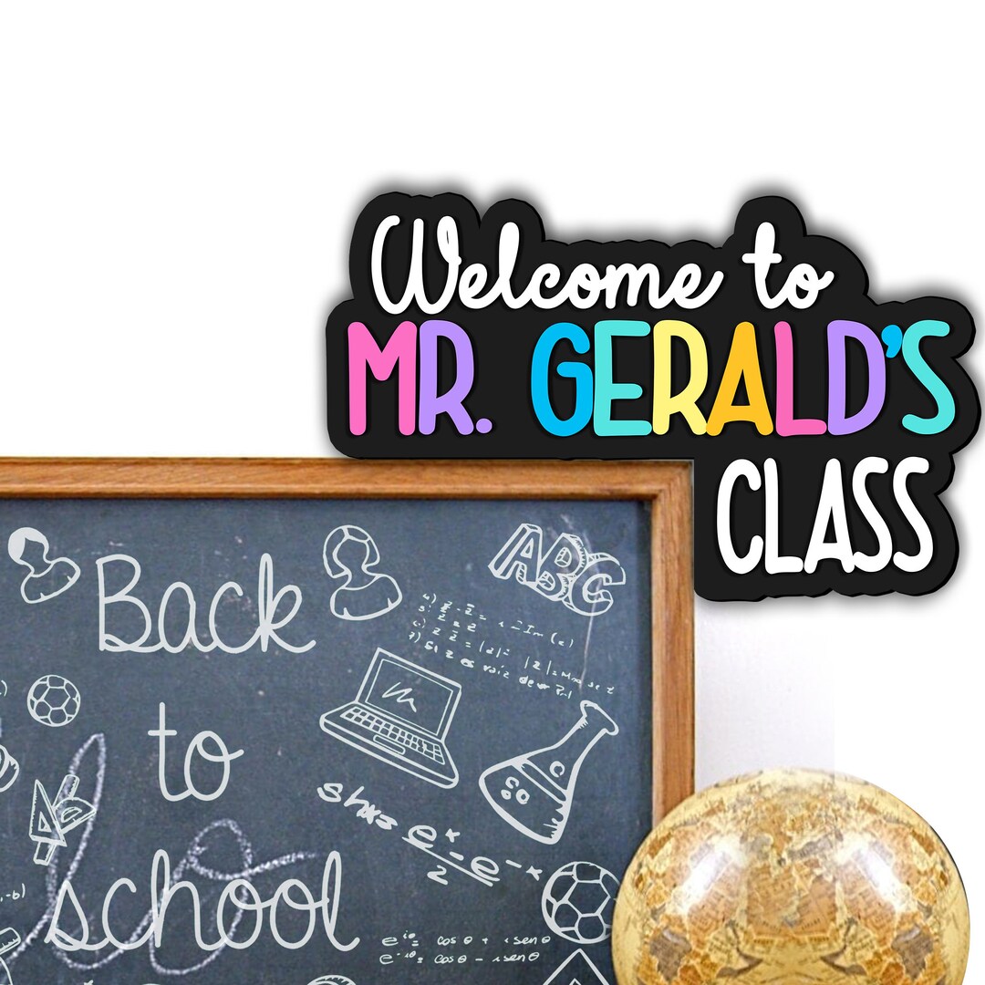 Custom Class Board Corner Sign, Personalized Rainbow Teacher ...