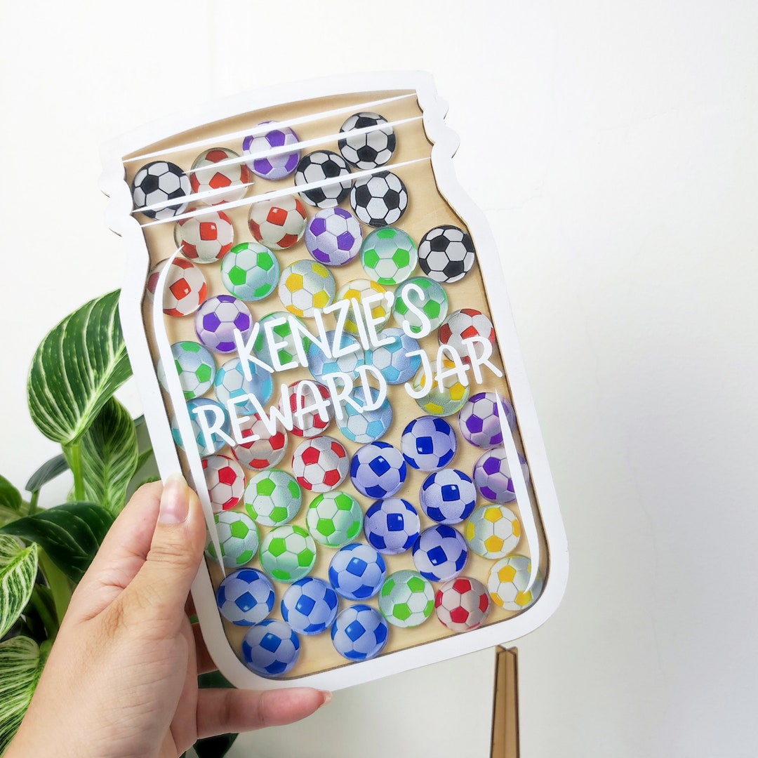 Personalized Ball Tokens Reward Jar Magnetic, Custom Reward for Kid ...