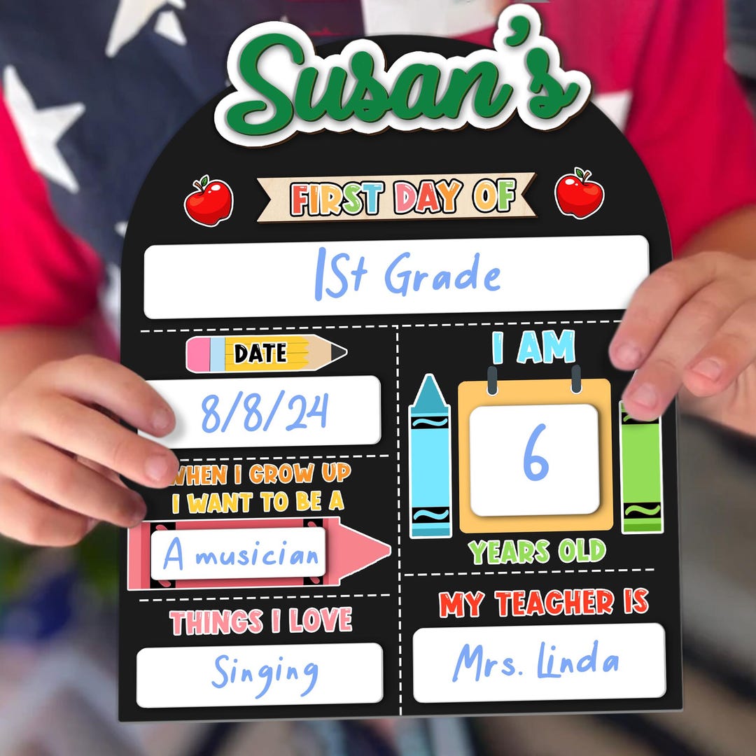 Personalized Back to School Sign, Custom Interchangeable School Sign ...