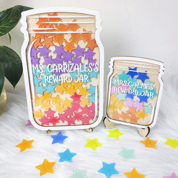 Behavior Incentive Jar Reward Jar With Star Tokens & Chart - Wooden For ...