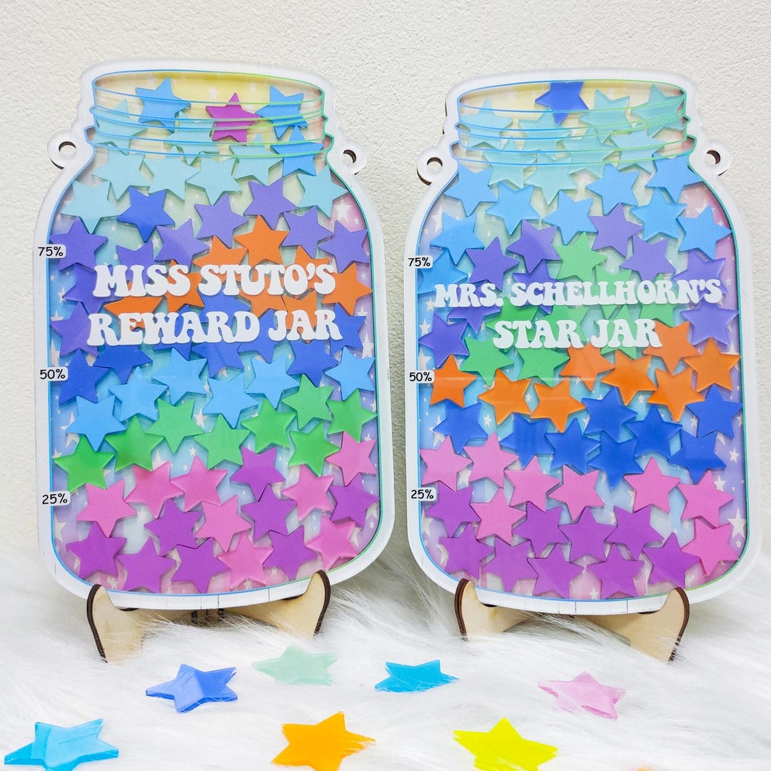 Personalized Magnetic Jar for Classroom, Custom Pastel Galaxy ...