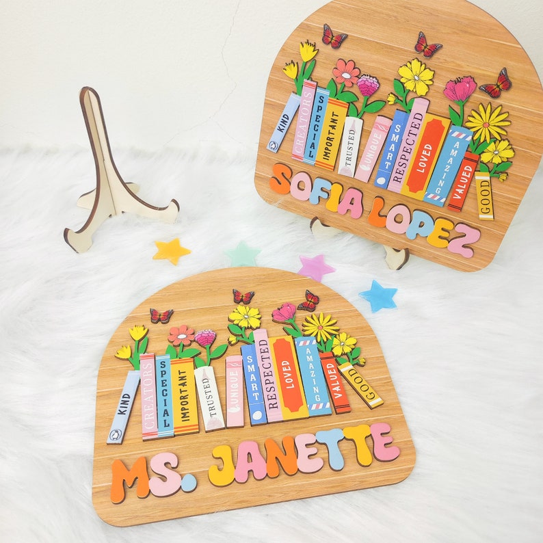 Personalized 3D Teacher Desk Sign, Custom Teacher Name Welcome Sign ...